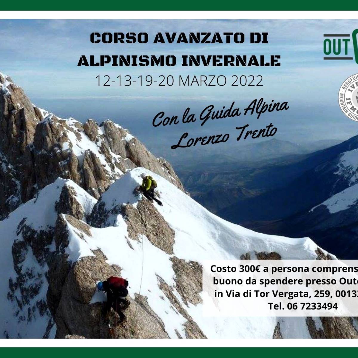 Corso avanzato di alpinismo invernale, con la guida Lorenzo Trento